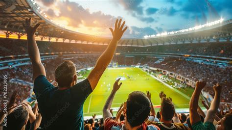 People At A Football Gam Em Soccer Game Stadium People Cheering