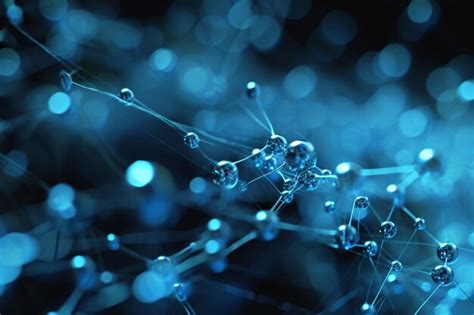 Premium Photo Futuristic Backdrop Of Blue Abstract Molecular Motion Generated By Ai