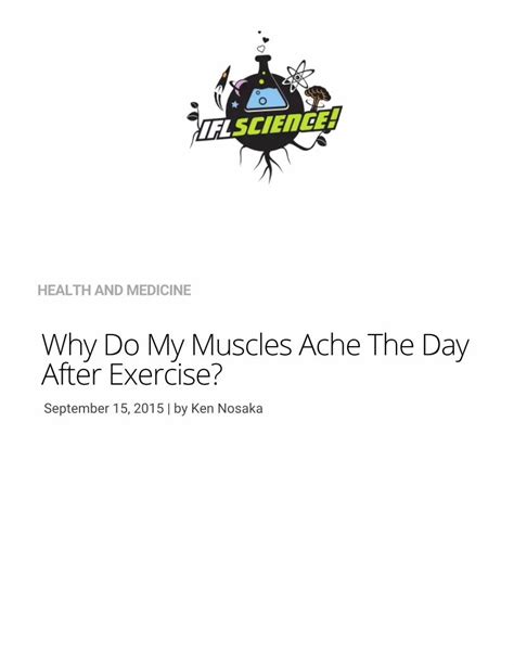 Pdf Why Do My Muscles Ache The Day After Exercise Iflscience