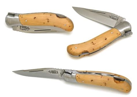 Coutellerie Arbalète G David Couteau de chasse haut de gamme Laguiole en bois de genévrier