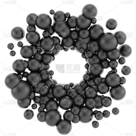 抽象分子结构的三维插图