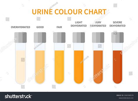 Urine Colour Chart Hydration Dehydration Level Stock Vector Royalty
