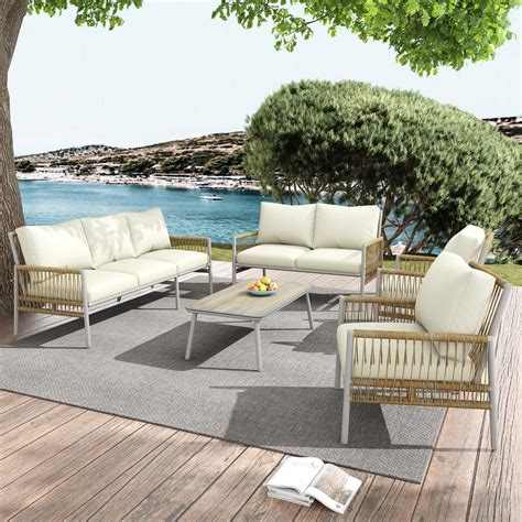 Gotagee Gartenlounge Set Gartenmöbel Set 7 Sitzer Sitzgruppe