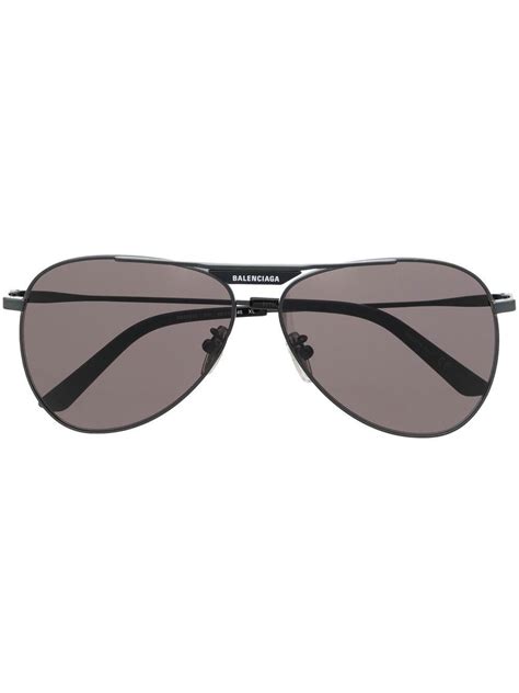 Balenciaga Pilot Frame Sunglasses Black Editorialist