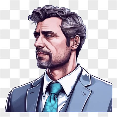 Download Man In Elegant Suit And Tie Cartoons Online Creative Fabrica