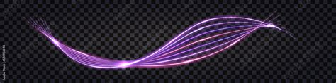 Neon Glowing Swirl Wave Lines Purple Twisted Swoosh Fiber Optic