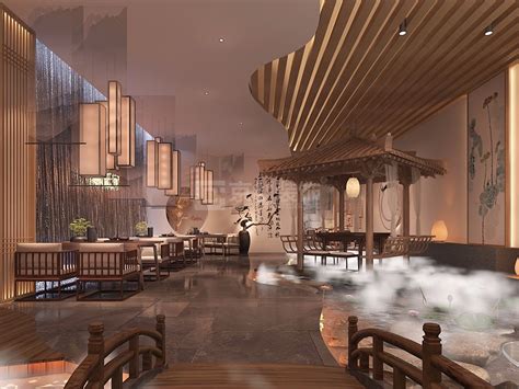 300平特色中式茶餐厅设计装修效果图 京创装饰郑州京创装饰公司 站酷zcool