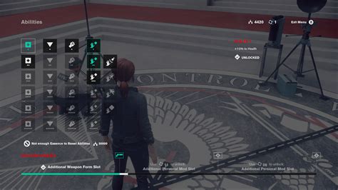 Upgrade Abilities Control Interface In Game