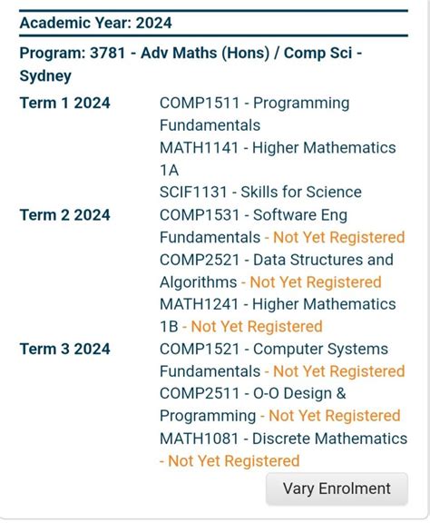 Comp Sci 1st Year Courses Runsw