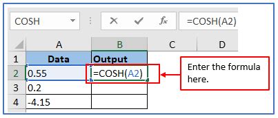 Cosh Function In Excel