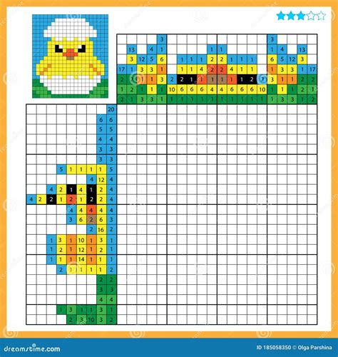 Chick With Egg Colorful Japanese Crossword With Answer Color By