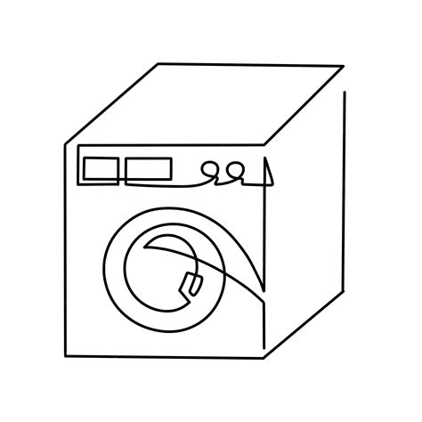 Premium Vector Vector Continuous One Line Washing Machine Illustration