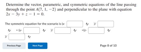 Answered Determine The Vector Parametric And… Bartleby