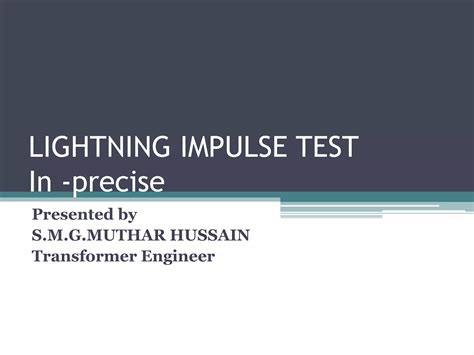 Lightning Impulse Test In Precise Pptx Weather Science