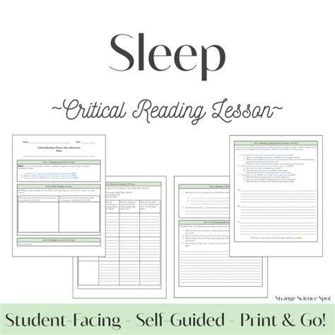 Sleep Science News Lesson With Reading Comprehension Grades 6 8