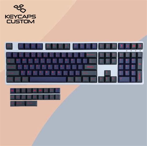 Dark Violet Red Font Pbt Double Shot Key Cap Set For Mx Switches