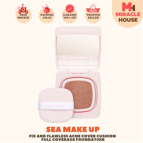 Jual Sea Makeup Fix And Flawless Acne Cover Cushion Full Coverage