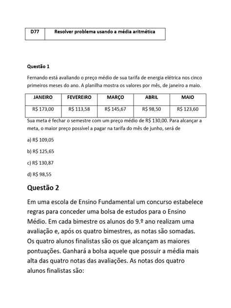 d77 media aritmÉtica pdf