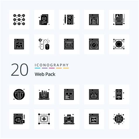 Web Pack Solid Glyph Icon Pack Like Web Lock Page Lock Laptop Information Security User