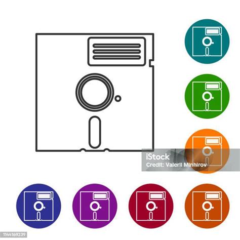 흰색 배경에 고립 된 525 인치 라인 아이콘에 회색 플로피 디스크 컴퓨터 데이터 저장을 위한 플로피 디스크 디스켓 기호입니다