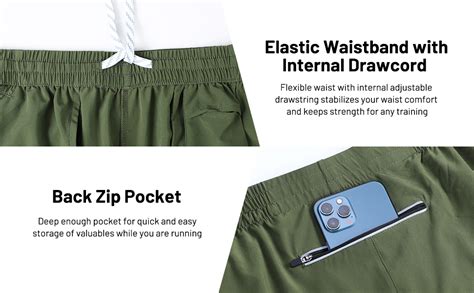 Mier Mens 7 Quick Dry Running Shorts With Zipper Pockets