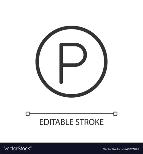 Parking Location Pixel Perfect Linear Ui Icon Vector Image