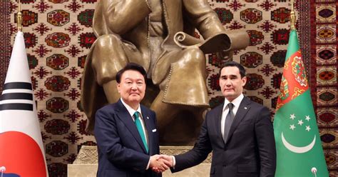 尹 투르크메니스탄 국빈방문 천연가스 등 에너지분야 협력