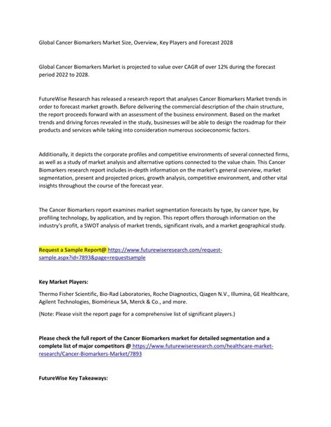 Ppt Cancer Biomarkers Market Powerpoint Presentation Free Download