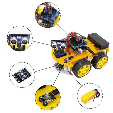 Lafvin Multi Function 4wd Robot Car Ultrasonic Module Robot Car Assembly Kit Allyours Pk