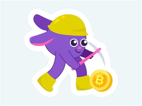 premium vector cute mascot with pickaxe mining bitcoin cryptocurrency