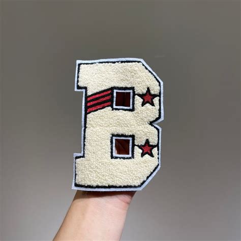 Letter B Embroidered Patch With Star Army Design Sew On Patches For