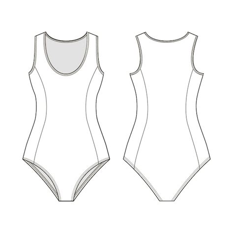 Premium Vector Fashion Technical Drawing Of Basic Onepiece Swimsuit