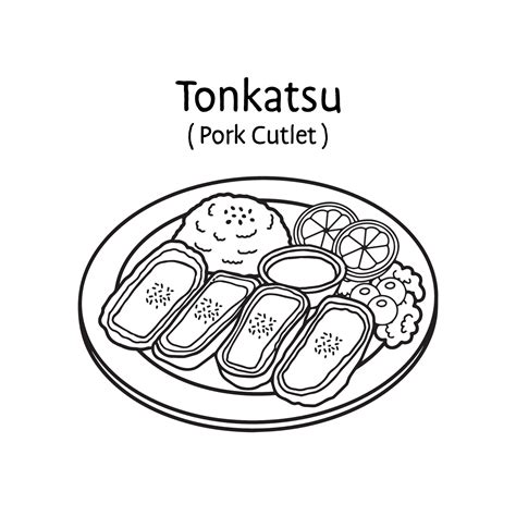 Tonkatsu Japanese Food Vector Illustration 16938022 Vector Art At