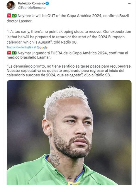 Impacto Mundial Confirmaron Que Neymar No Jugará La Copa América 2024