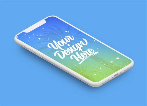 Free IPhone X Vector Isometric Matte Clay Mockup PSD Good Mockups