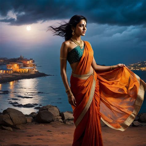 An Intense Scene Capturing A Tamil Girl Gracefully Wrapped I By Prince P Playground