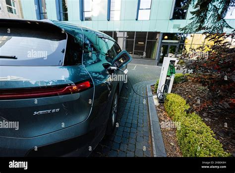 Lviv Ukraine October 09 2022 Bmw Ix On Charging Station Car Is A