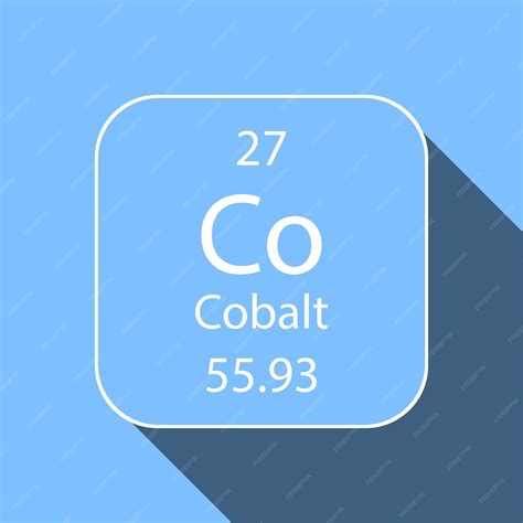 Premium Vector Cobalt Symbol With Long Shadow Design Chemical Element