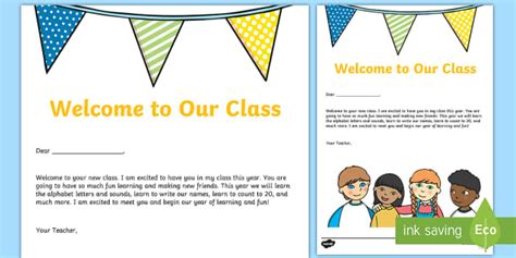 Welcome To Our Class Editable Letter