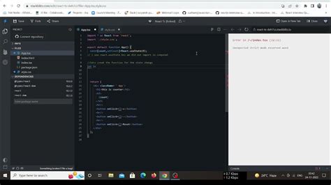 Create Counter Using Reactjs Usestate Hook Functional Base Component Youtube