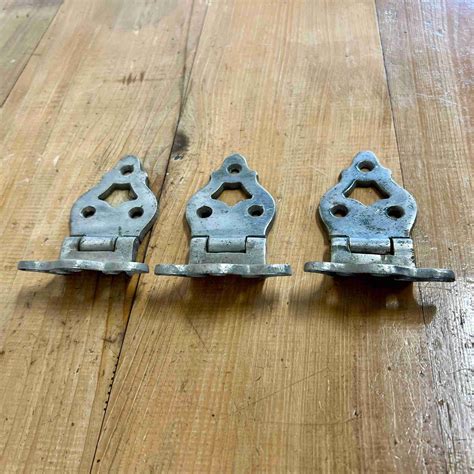 Set Of Three Nickel Offset Ice Box Hinges Historic House Salvage