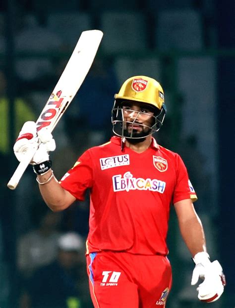 New Delhi Pbks Batsman Prabhsimran Singh Celebrates His Half Century