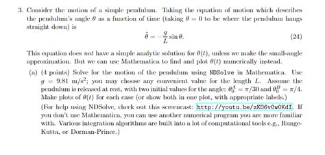 Solved B 4 Points In Small Angle Approximation The