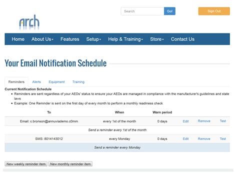 Customizing Email Notification Schedule Arch Customer Support