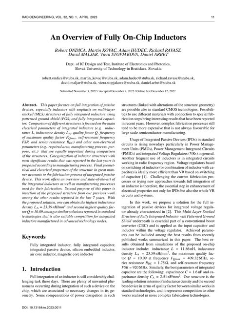 Pdf An Overview Of Fully On Chip Inductors