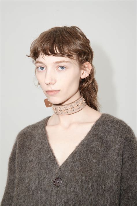 Our Legacy 3 Cm Corset Choker Arena Beige Leather