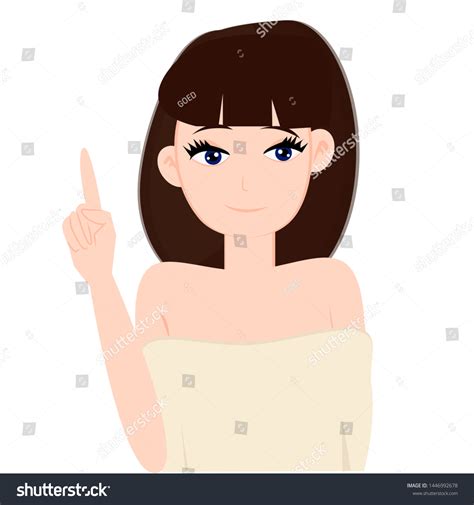 Woman Showing Index Finger Vector Illustration Stock Vector Royalty