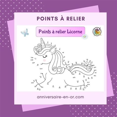 Points à relier Licorne Un Anniversaire en Or jeu enfant à imprimer