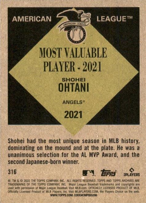 Topps Archives Shohei Ohtani Trading Card Database