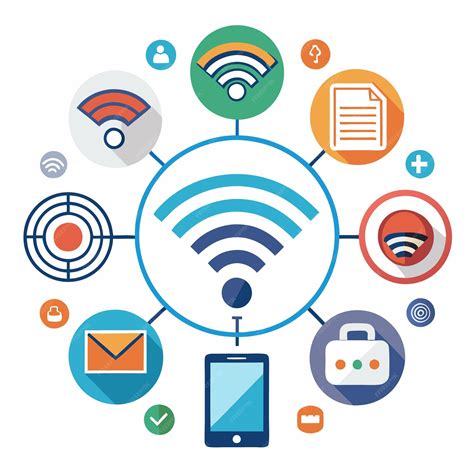 Wireless Network Concept With Icons For Various Connected Devices Premium Ai Generated Vector